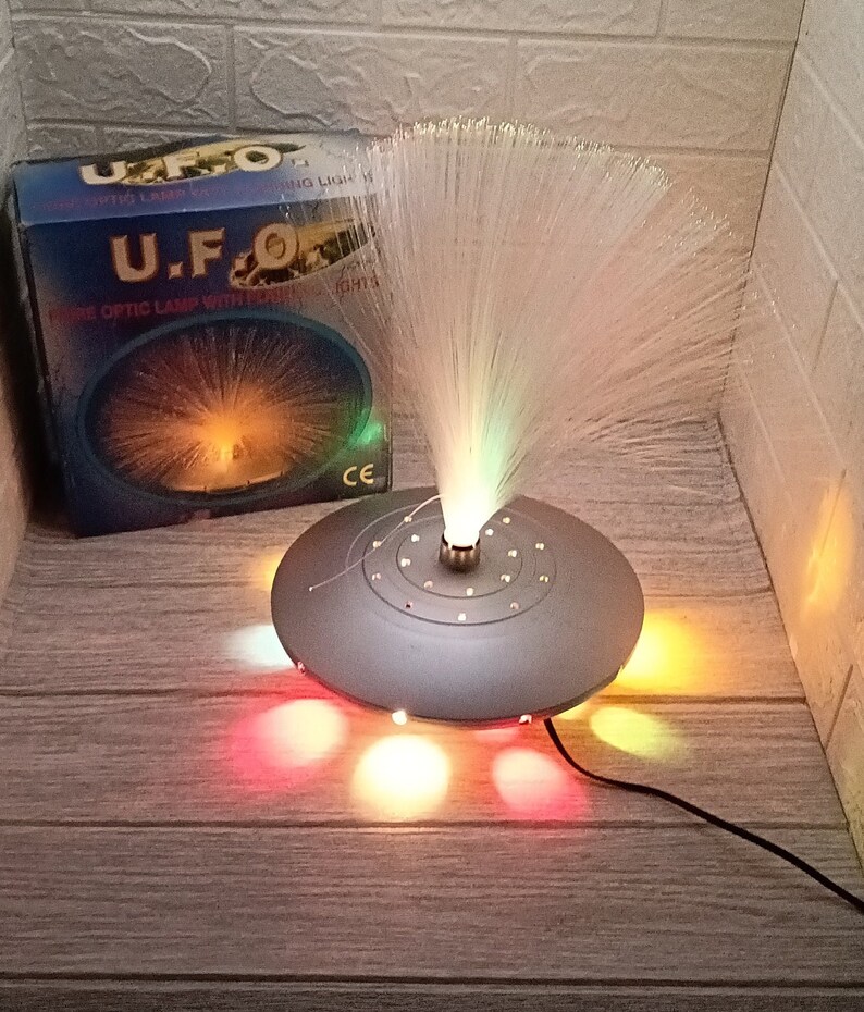 Vintage 80s Space Age UFO Fiber Optic Lamp.night Light Table Lamp ...