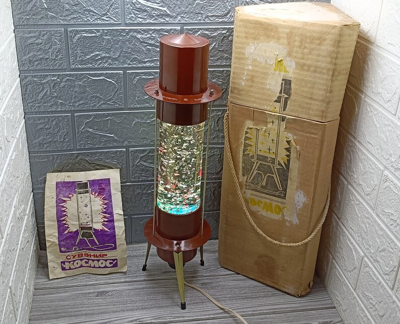 Lava Lamp Vintage 1970s Rare Soviet Scarlet Space Rocket Night Light ...