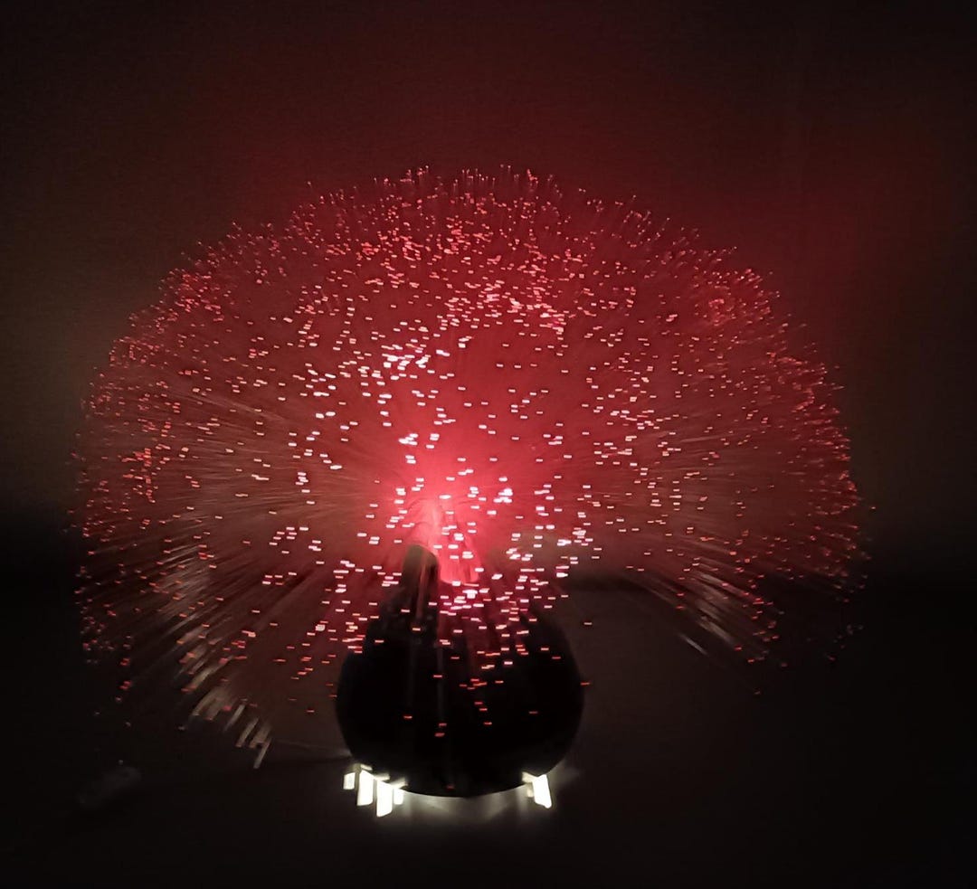 Vtg Retro Fantasia Rotating Fiber Optic Light Red and Orange.fiber ...