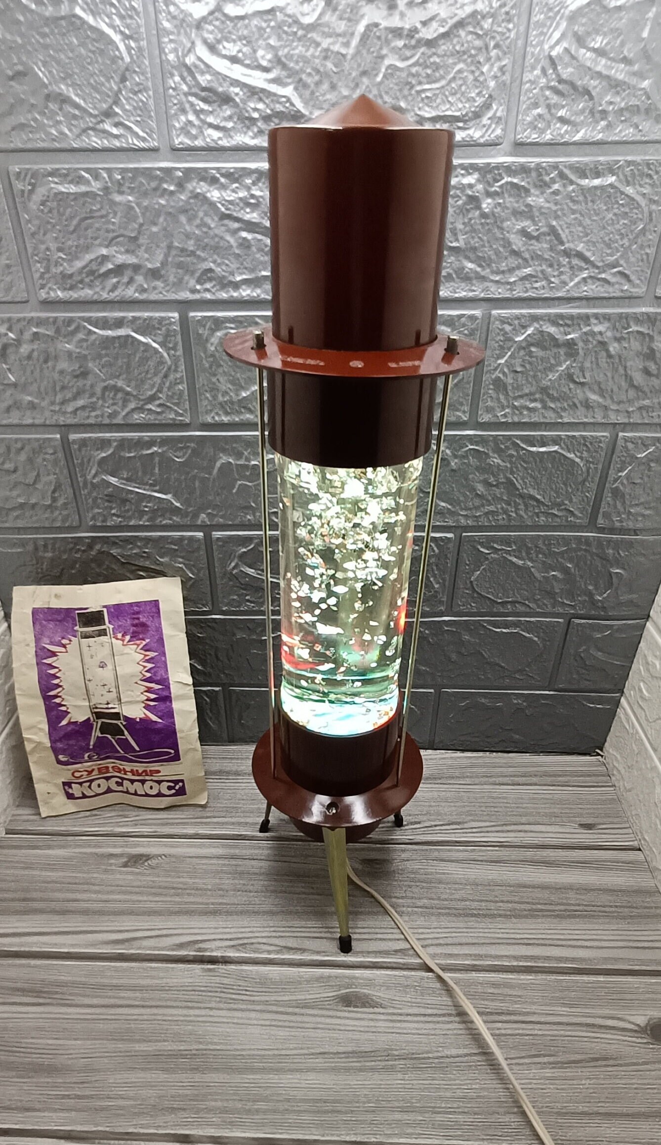 Lava Lamp Vintage 1970s Rare Soviet Scarlet Space Rocket Night Light ...