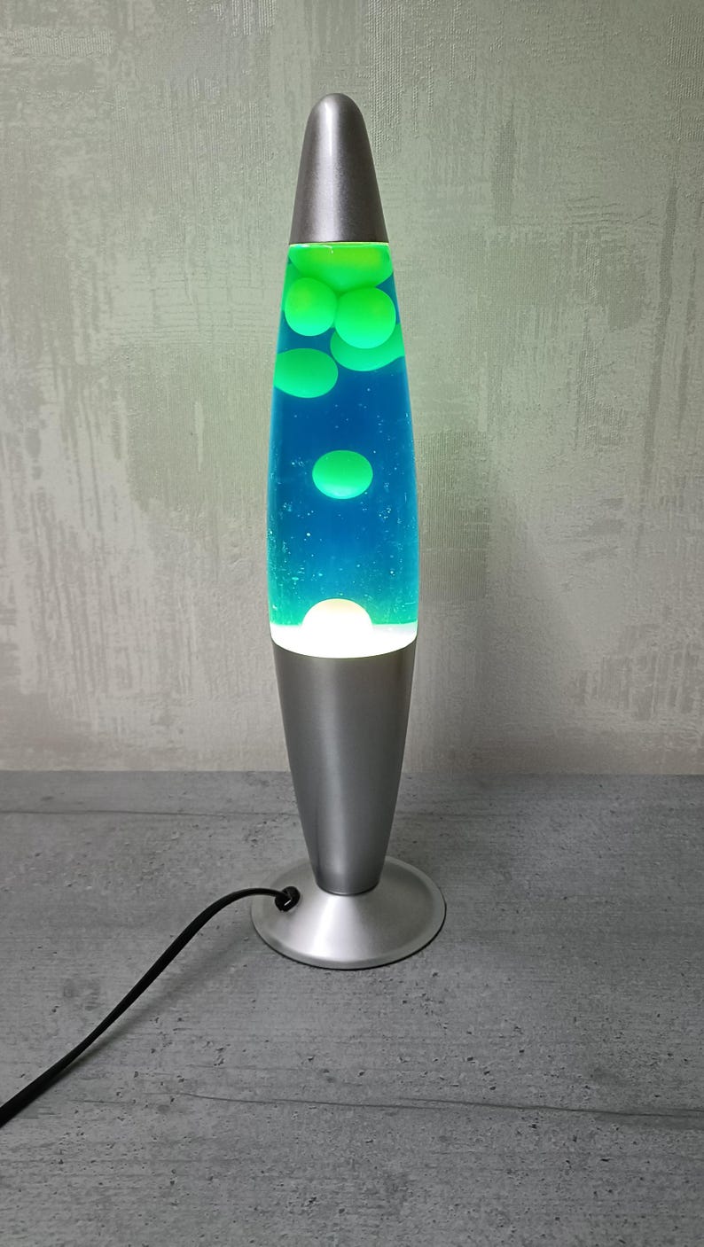 Vintage Lava Lamp, Silver Base, Yellow Wax - Retro Night Light - Etsy