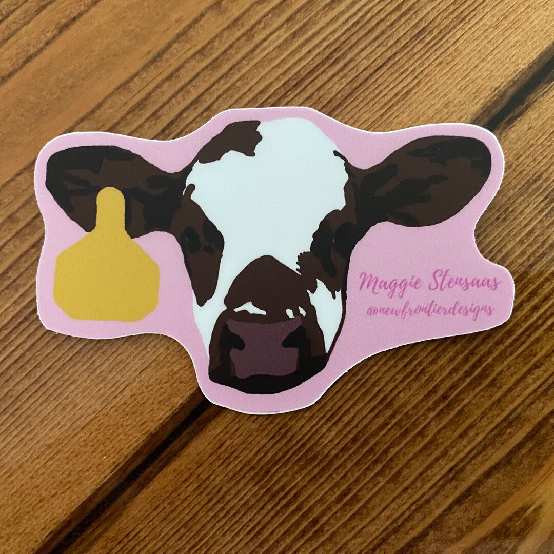 Gertie the Cow Sticker | Dairy Cow Sticker | Water Bottle Sticker ...