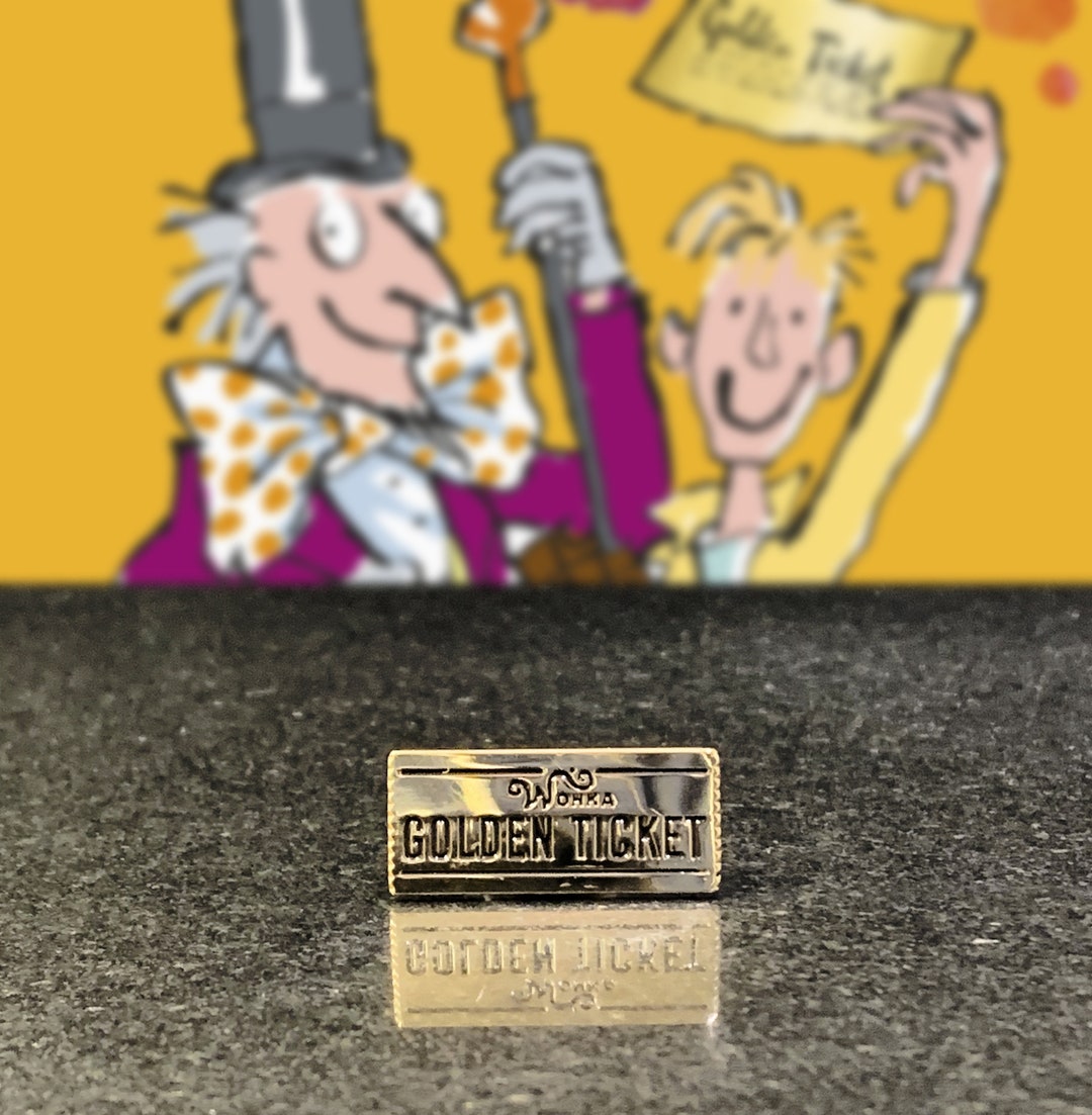Willy Wonka Inspired Golden Ticket Chocolate Bar Enamel Pin - Etsy