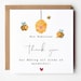 Custom Teacher Thank You Card, Cute Bee Teacher Card, Personalised ...