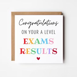 Congratulations on Your A Level Results, A Level Card, Passing Exams ...