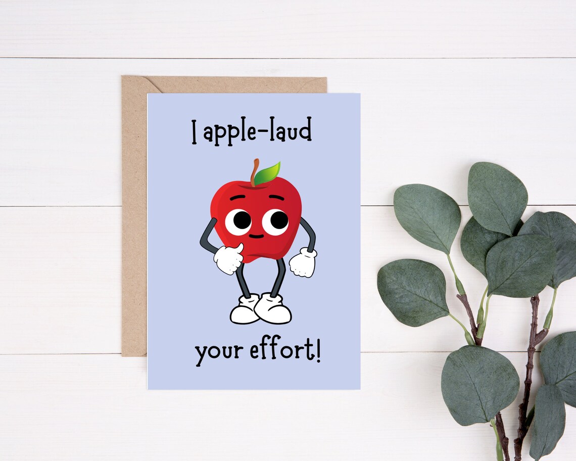 Food Pun Cards, Pack of 8 Funny Fruit and Vegetable Cards, Vegetable ...