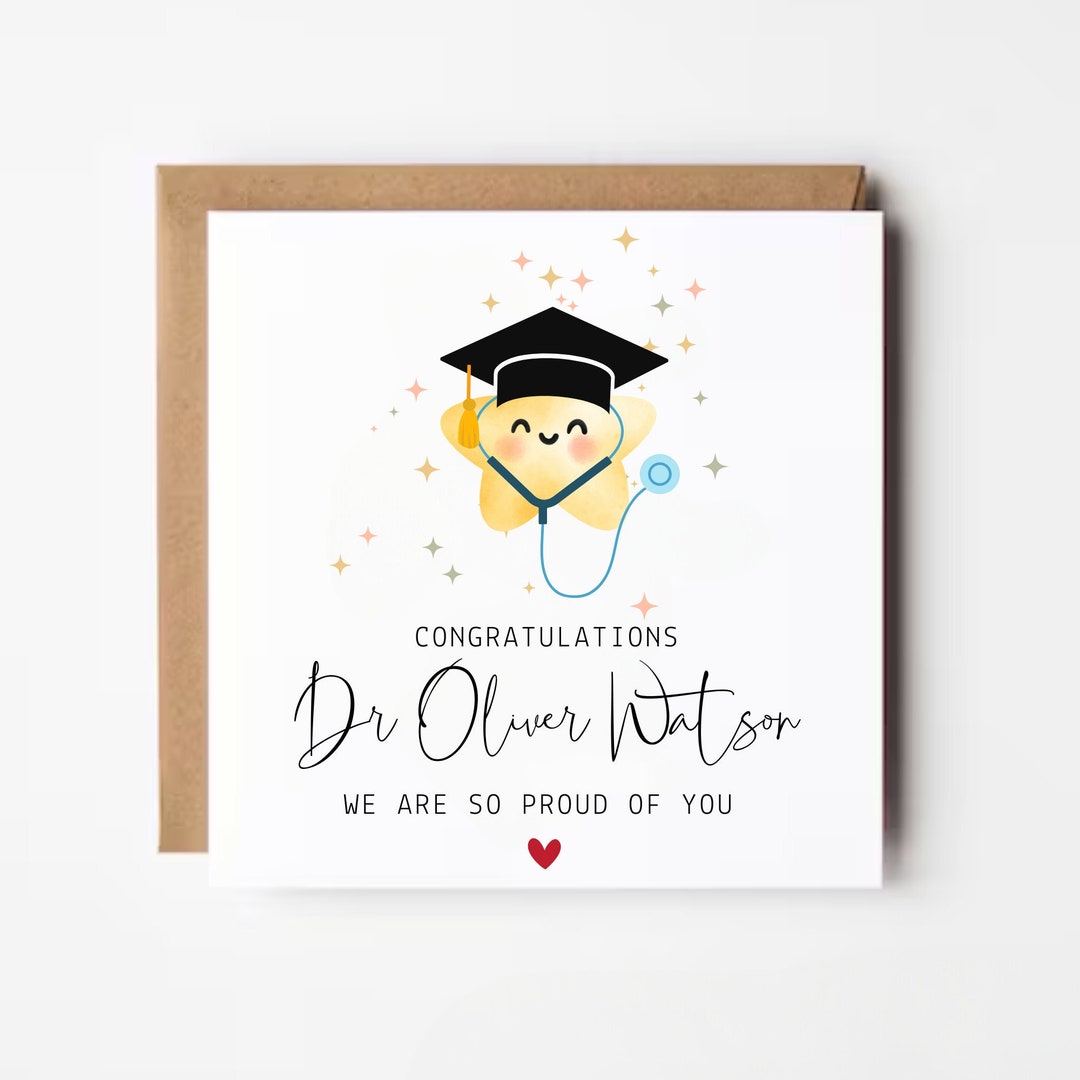 Personalised Doctor Graduation Card, Congratulations on Becoming a ...