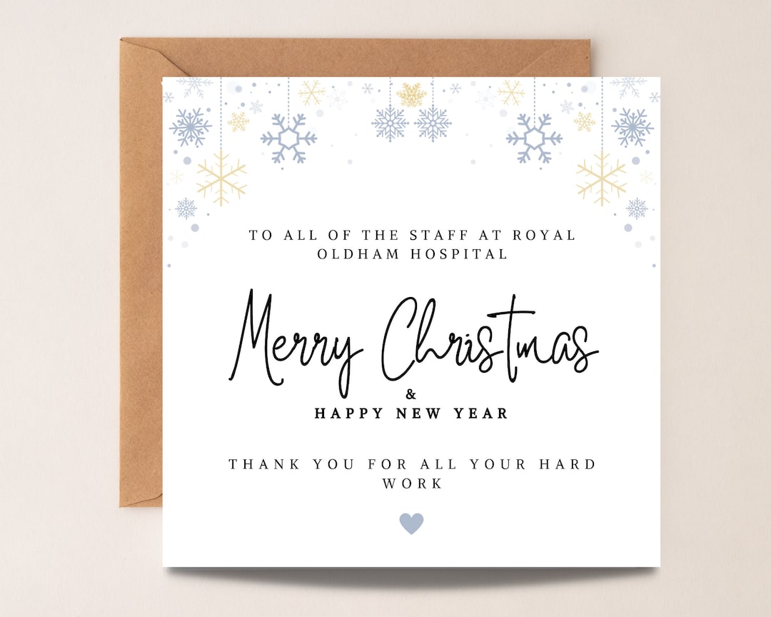 Personalised Hospital Staff Merry Christmas and Happy New Year Card ...