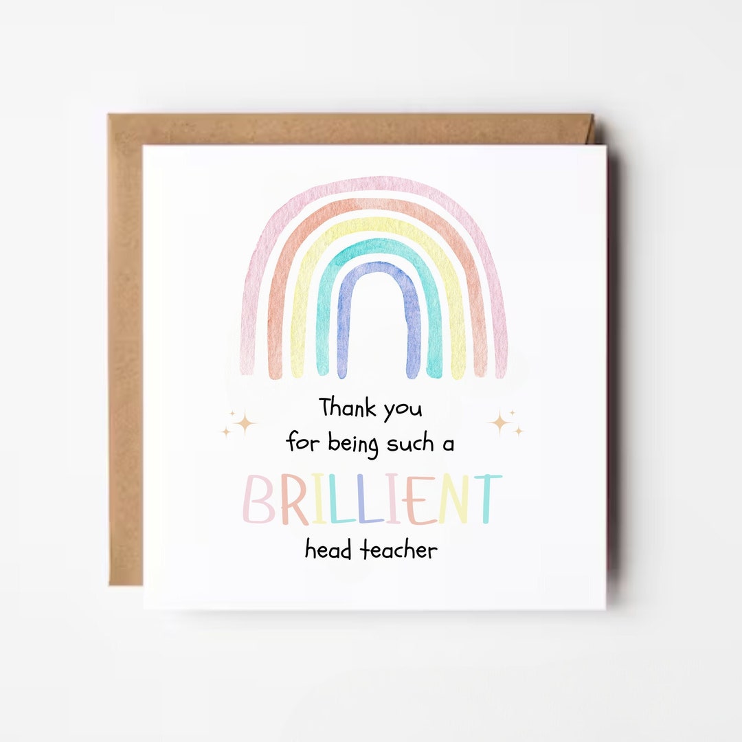 Head Teacher Thank You Card, Thank You for Being Such A Brilliant Head ...