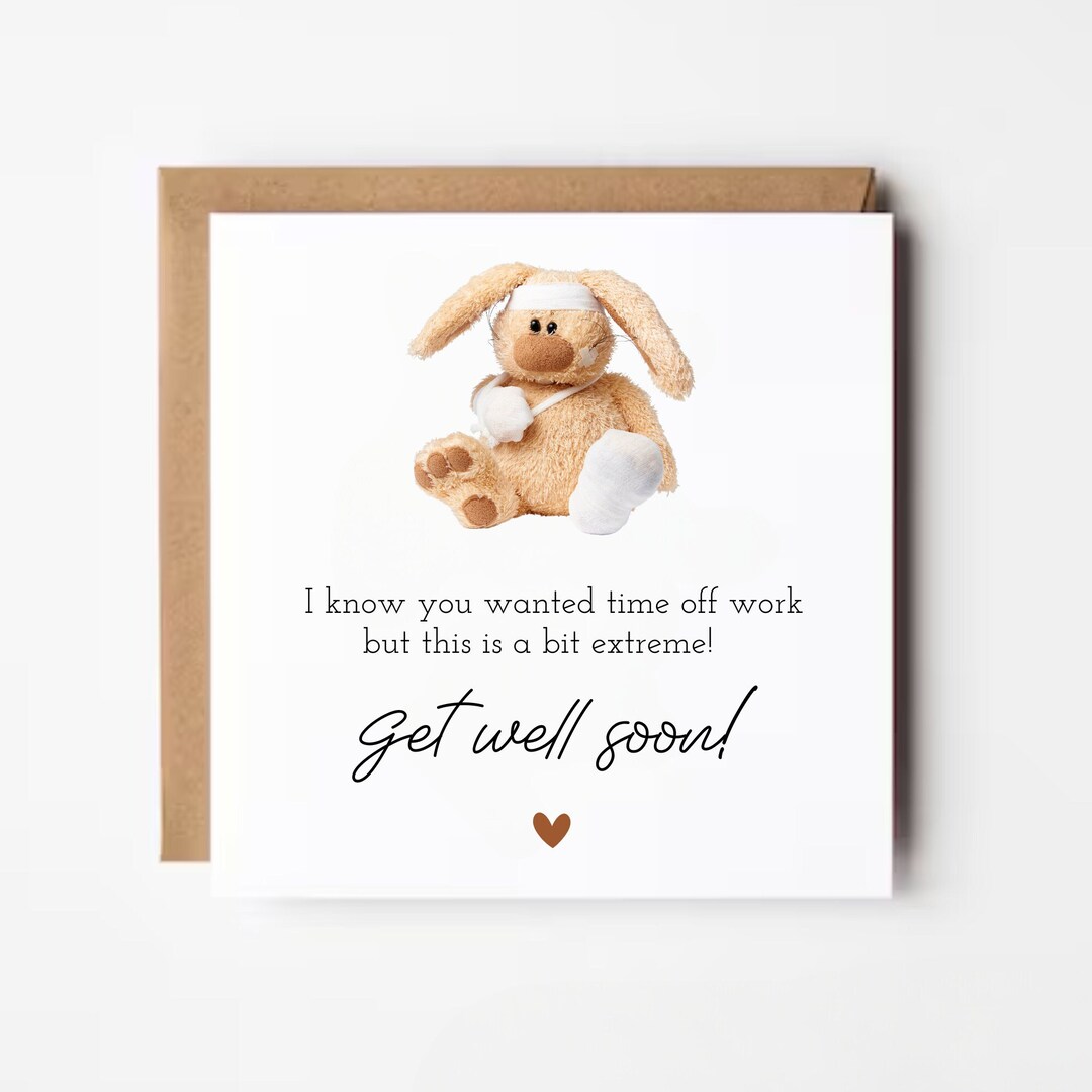 Personalised Get Well Soon, Funny Get Well Soon Card for Colleagues ...