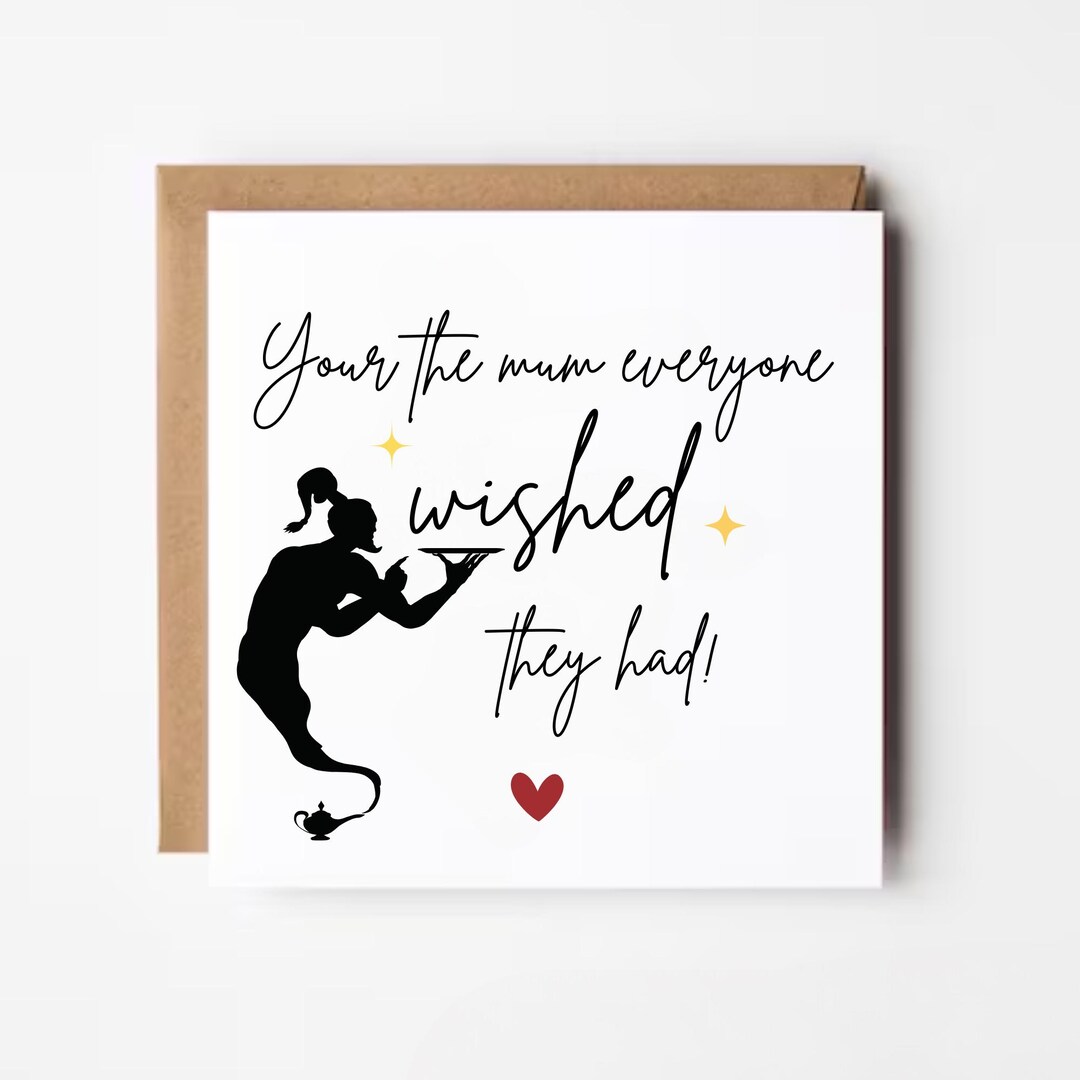 Funny Genie Mum Birthday Card: Mother's Day Appreciation - Etsy