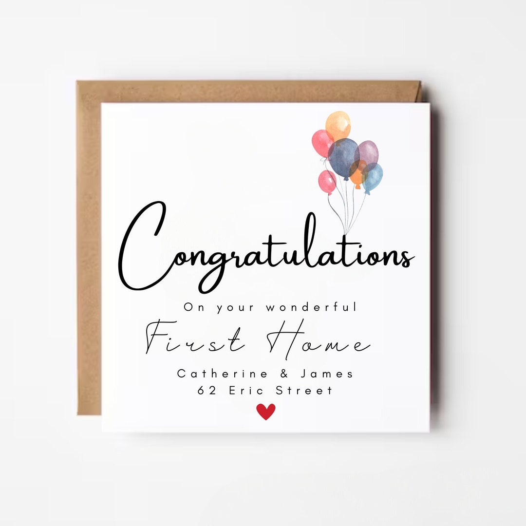Personalised Congratulations on Your First Home, New Home Gift, New ...