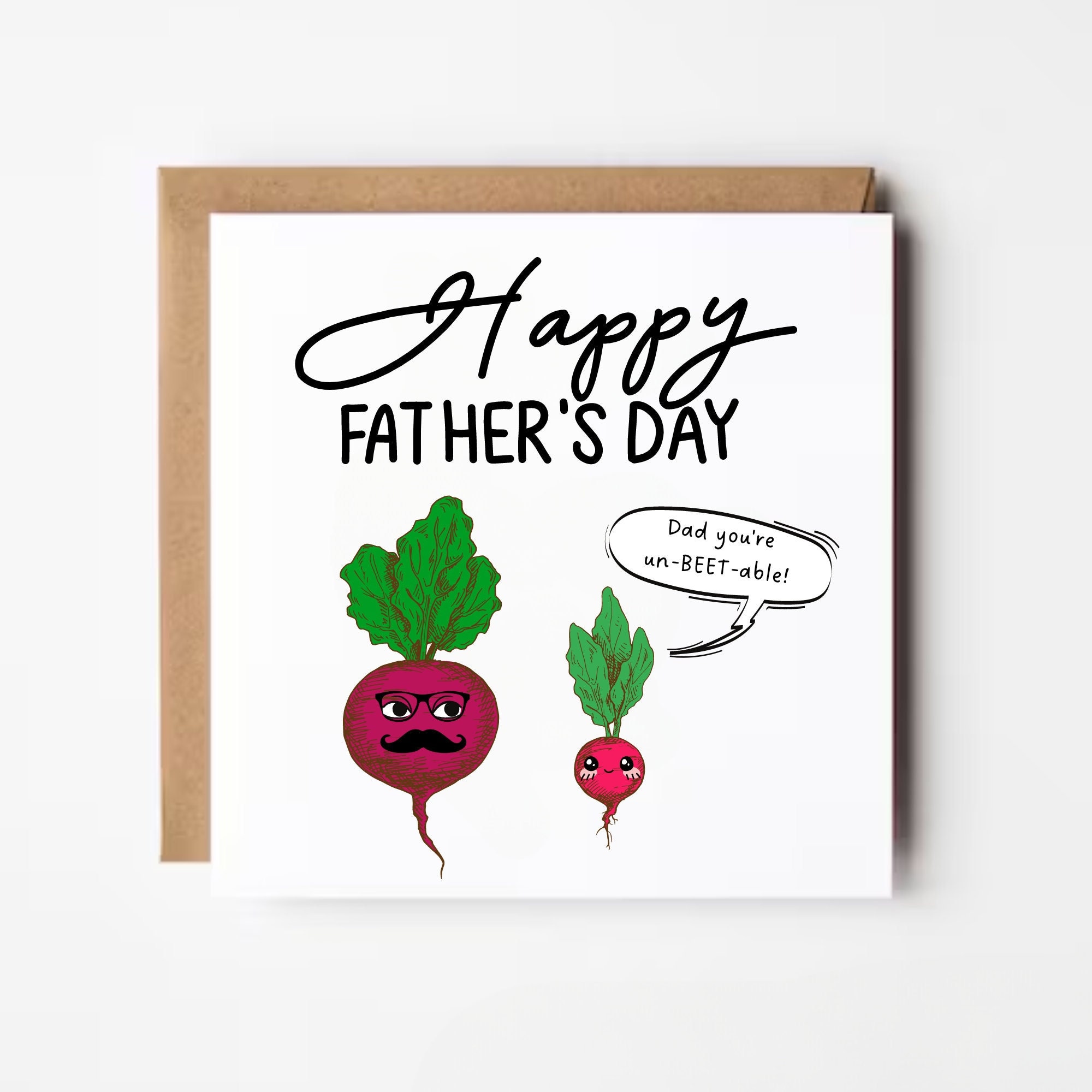Funny Fathers Day Card, Dad You're Un-beet-able Dad Birthday Card ...