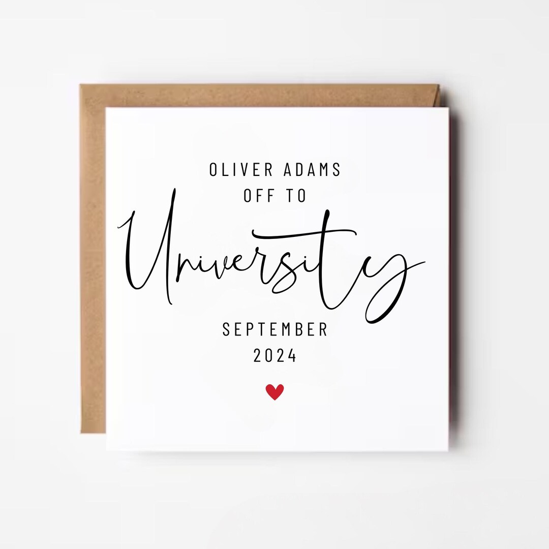 Personalised off to University Card, Good Luck at University Card, off ...