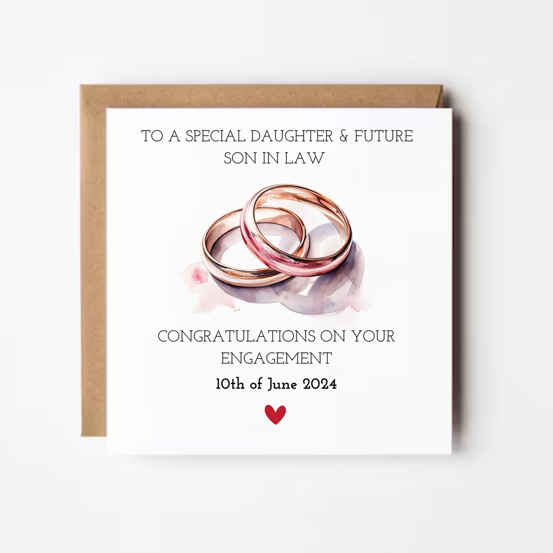 Daughter Engagement Card: Congratulations Son & Daughter-in-law - Etsy