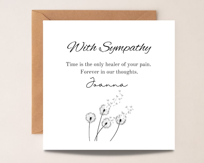 Personalized Sympathy Card: Bereavement Condolence Card - Etsy