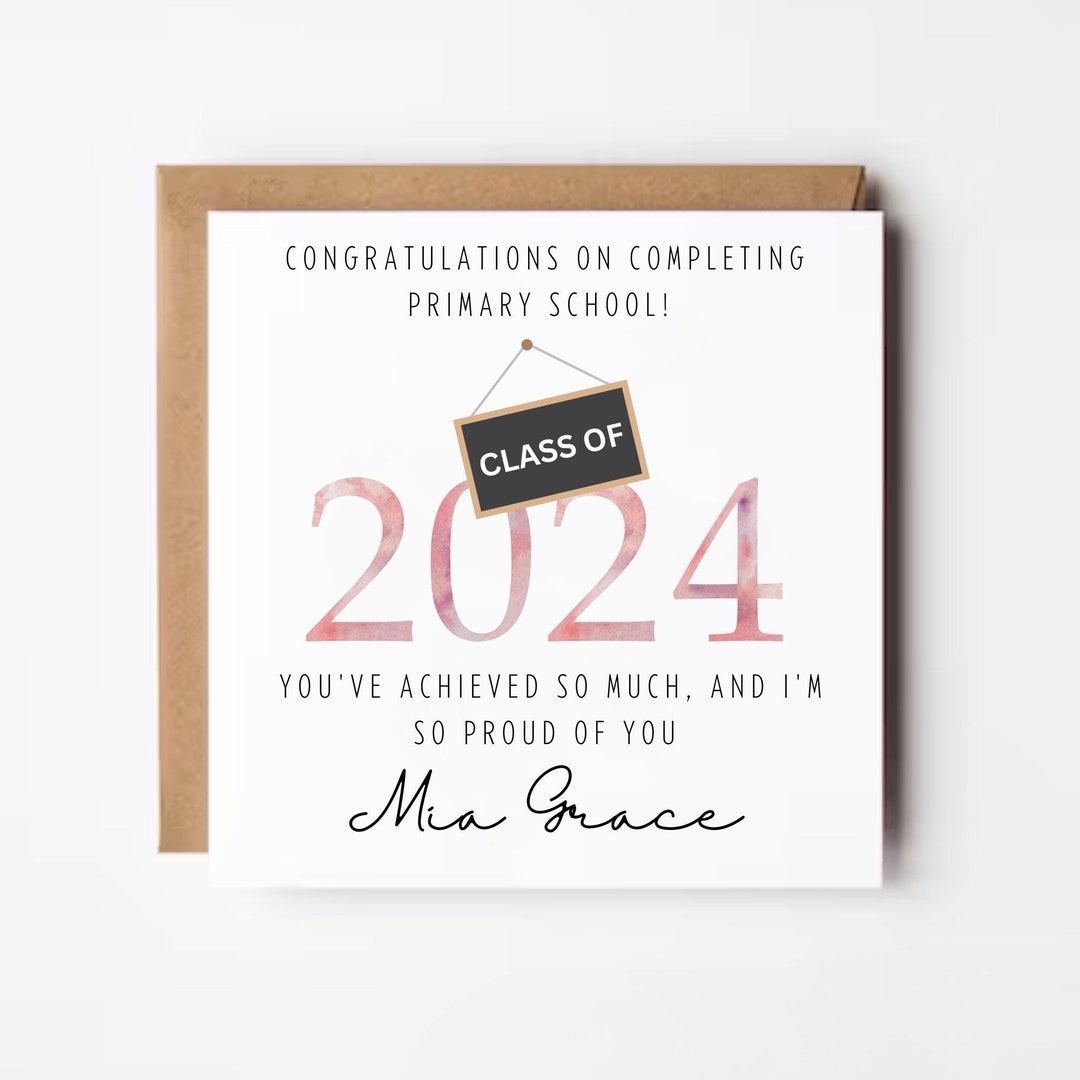 Personalised Primary School Leaver Card for Daughter, Last Day of ...