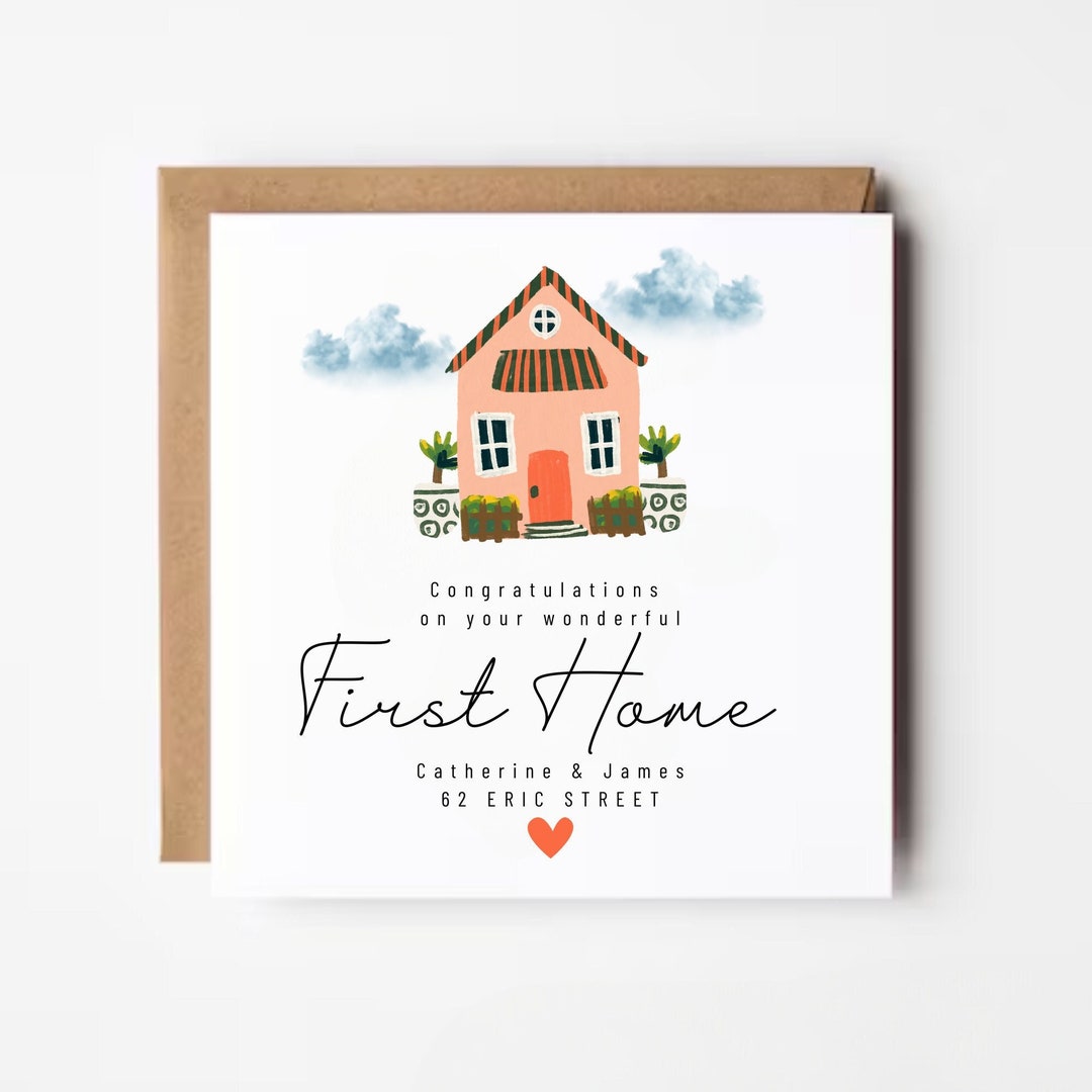 Personalised First New Home Card, 1st Home Card, New Home Gift ...