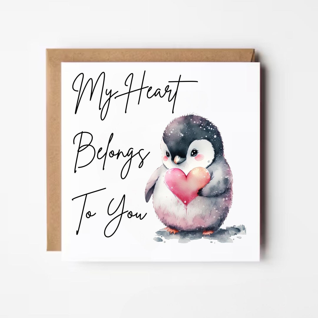 My Heart Belongs to You, Romantic Valentines Day Card for Him, for Her ...