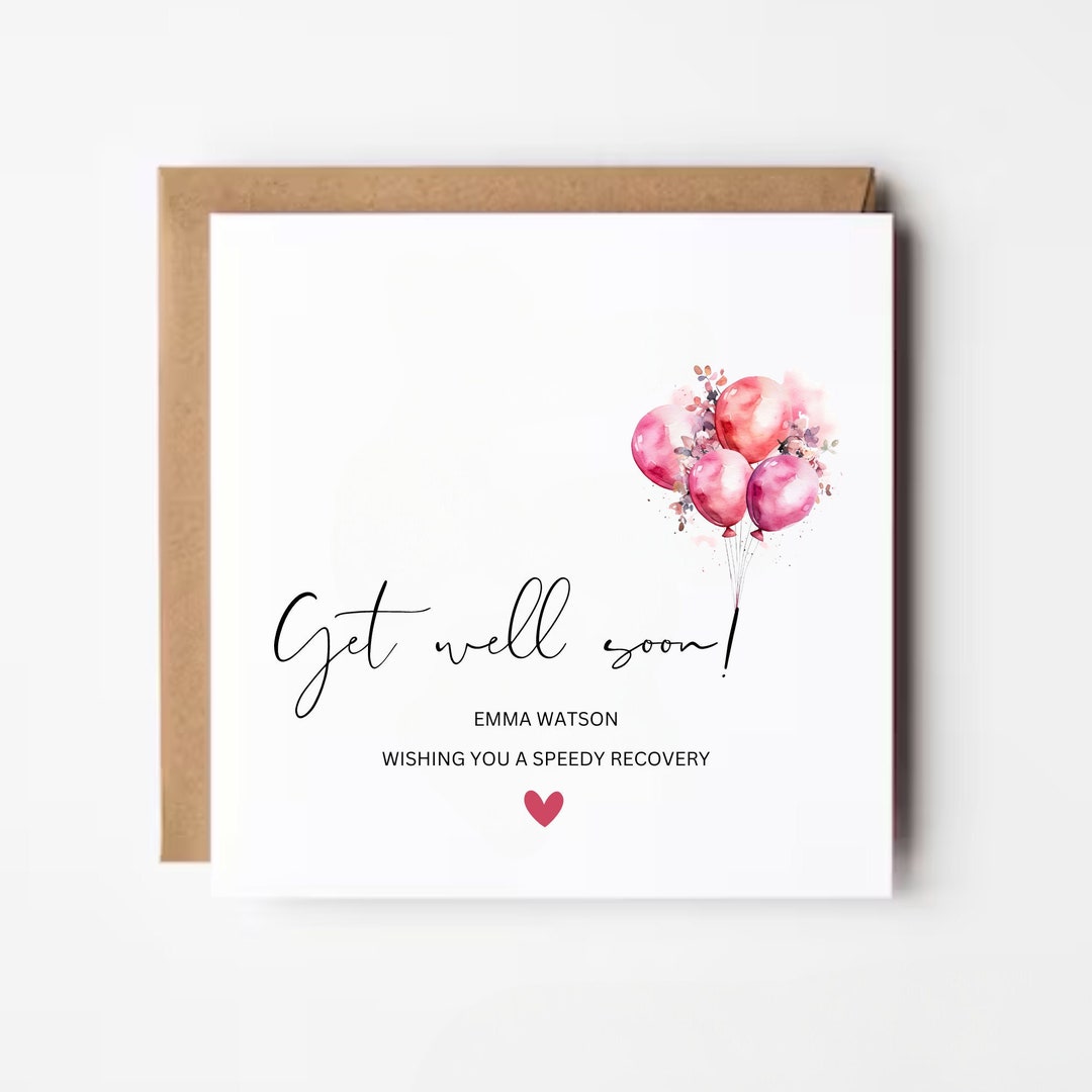 Personalised Get Well Soon Card for Friend, Thinking of You Card, Get ...