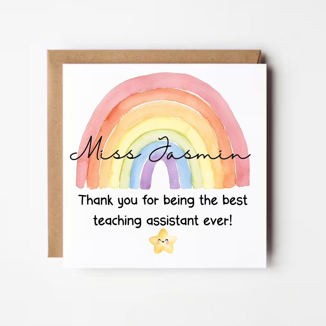 Personalised Teaching Assistant Card, Best Teaching Assistant Ever ...