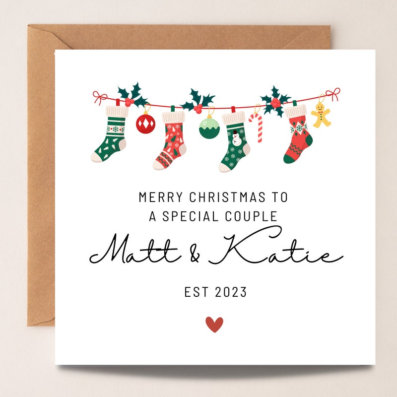 Couple Christmas Card - Etsy