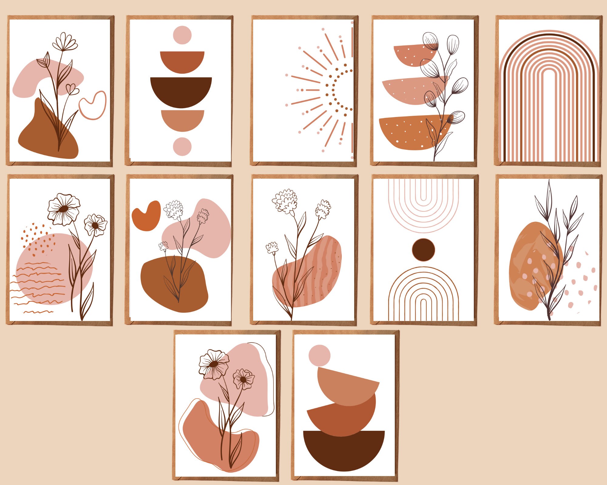 Modern Boho Greeting Cards Pack of 12 Boho Cards All - Etsy