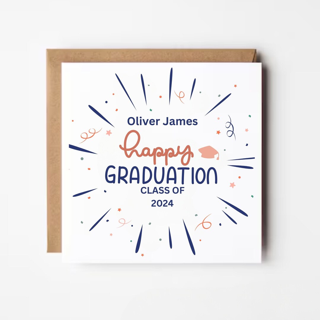 Personalised Graduation Card for Class of 2024, Happy Graduation Card ...
