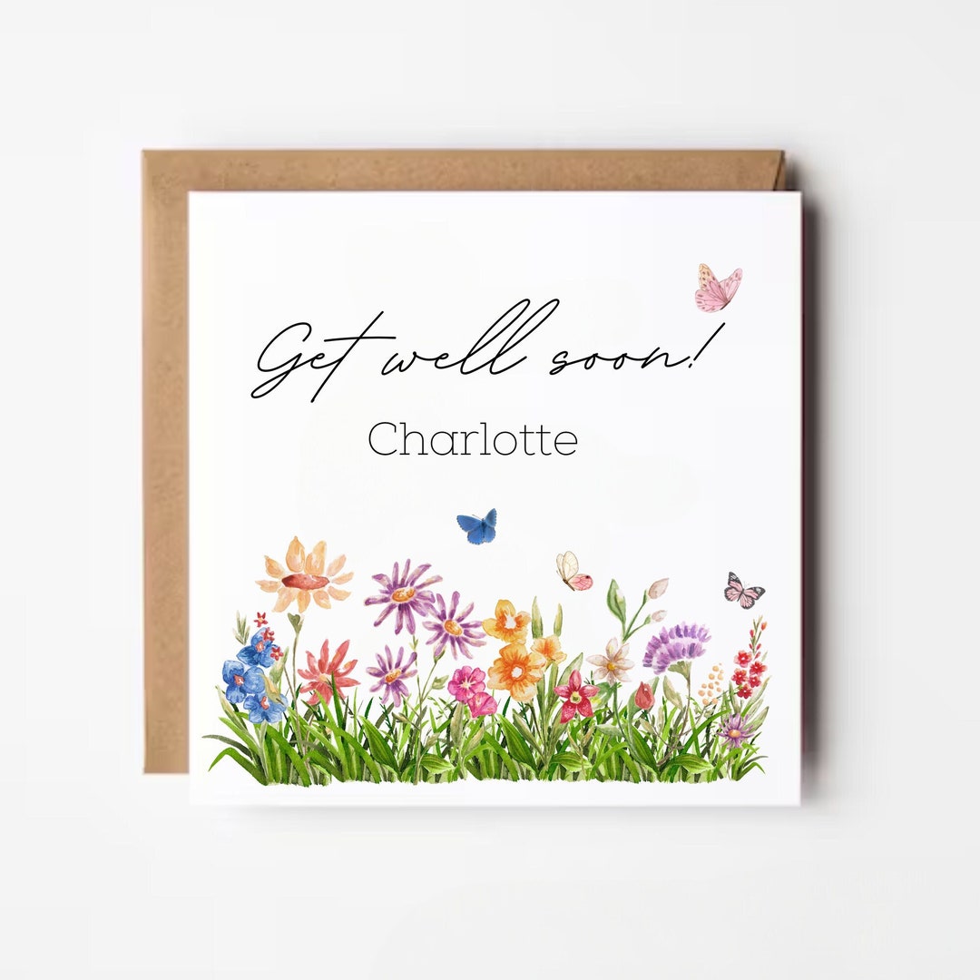 Personalised Get Well Soon Card, Thinking of You, Here for You, Speedy ...