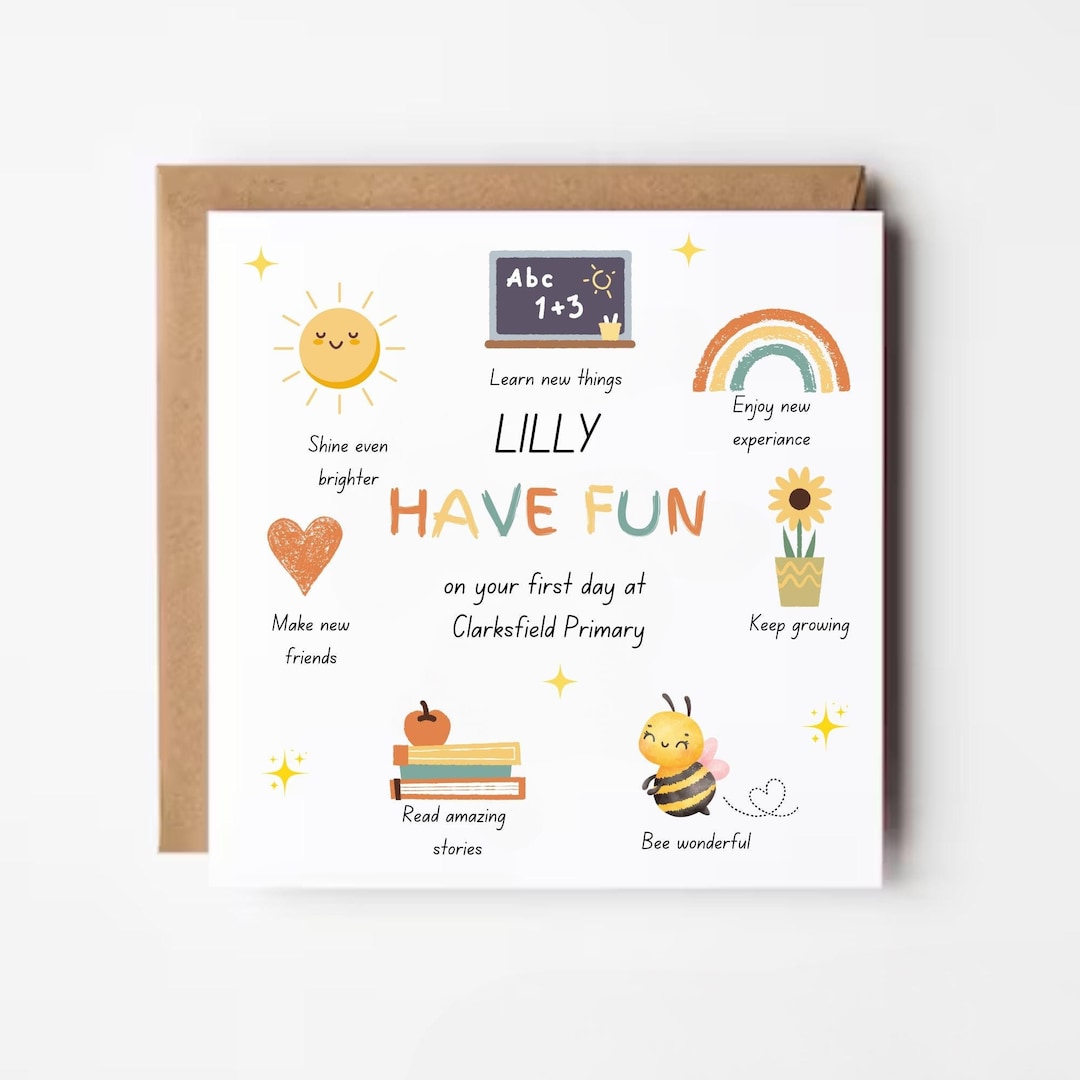 Personalised First Day at School Card, Back to School, 1st Day of ...