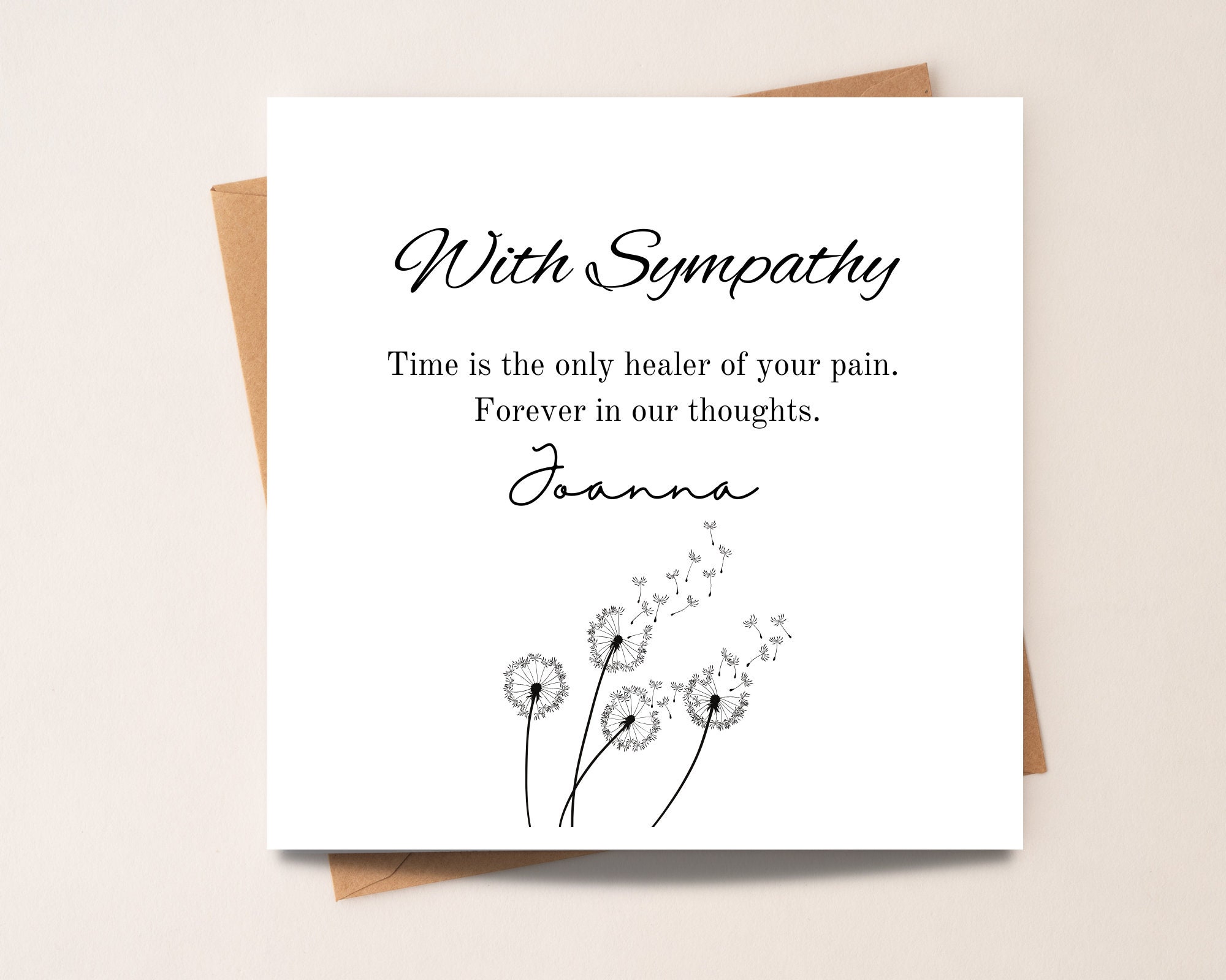 Personalised Sympathy Card, Bereavement Card, Condolence Card, Forever ...