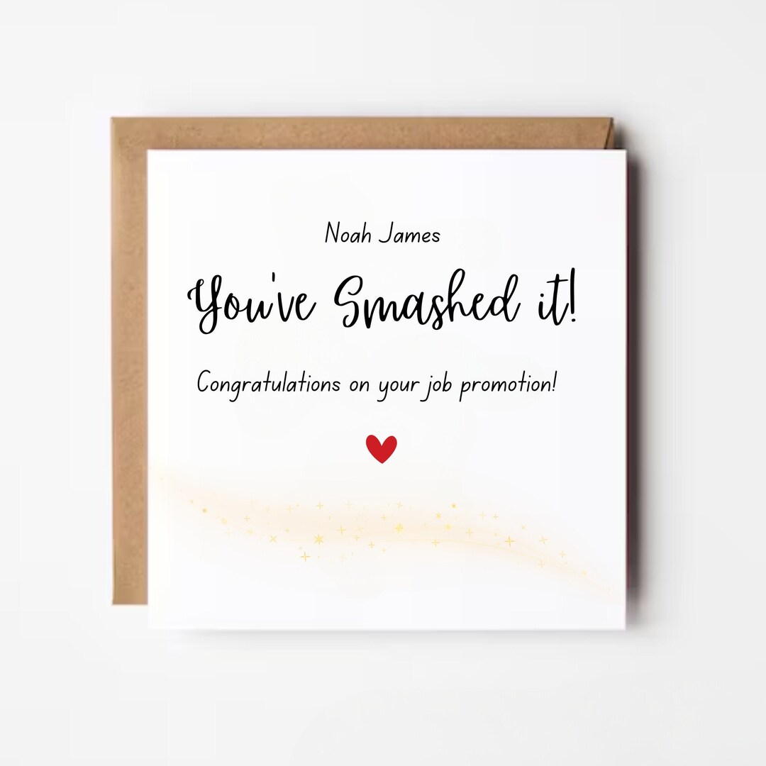Personalised Job Promotion Card, Congratulations Card, Well Done Card ...