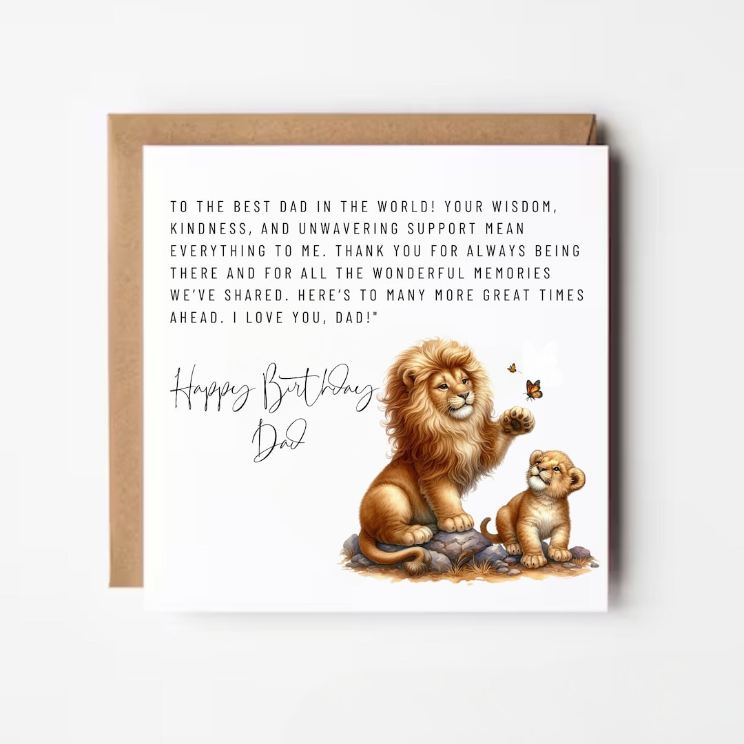 Dad Birthday Card, Poem Birthday Card Dad , Card for Dad's Birthday ...