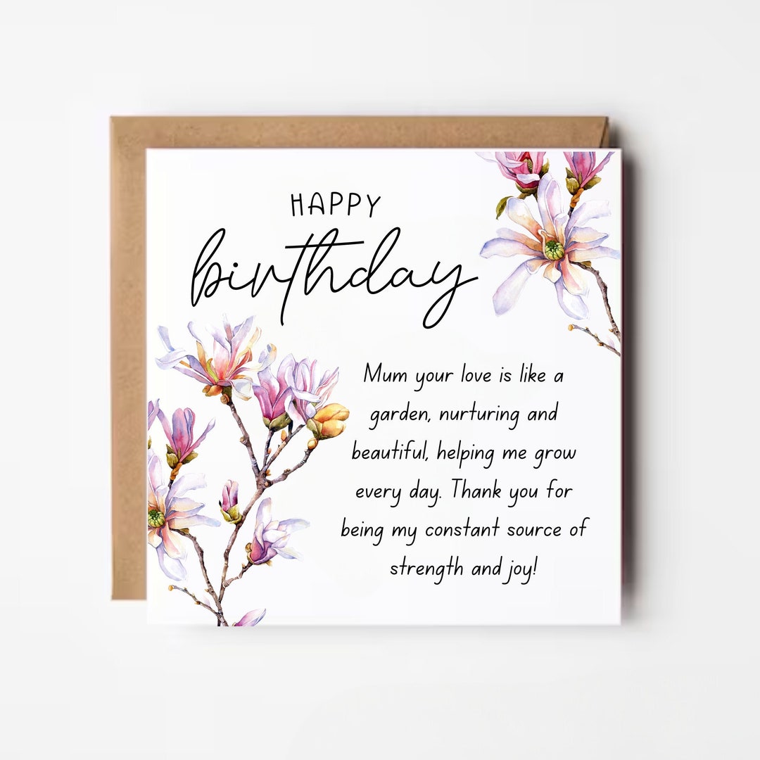 Personalised Poem Birthday Card for Mum, Poem Mum Birthday Card From ...
