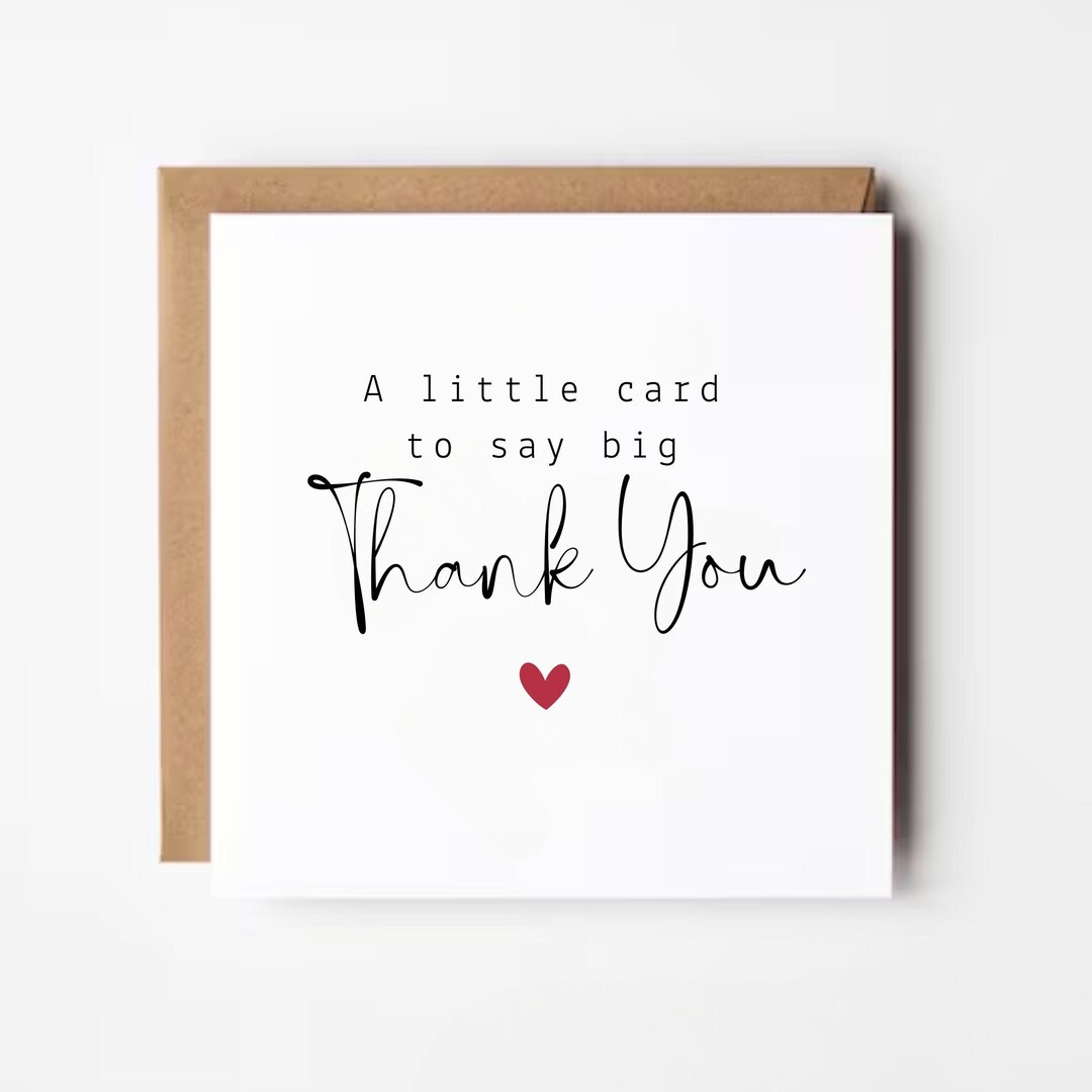 Personalized Thank You Card, Friend Thank You Card, Thank You Gift ...