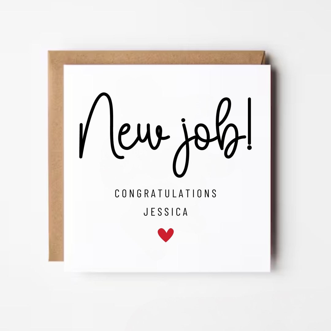 New Job Card, Personalised Congratulations New Job Card, Promotion Card ...