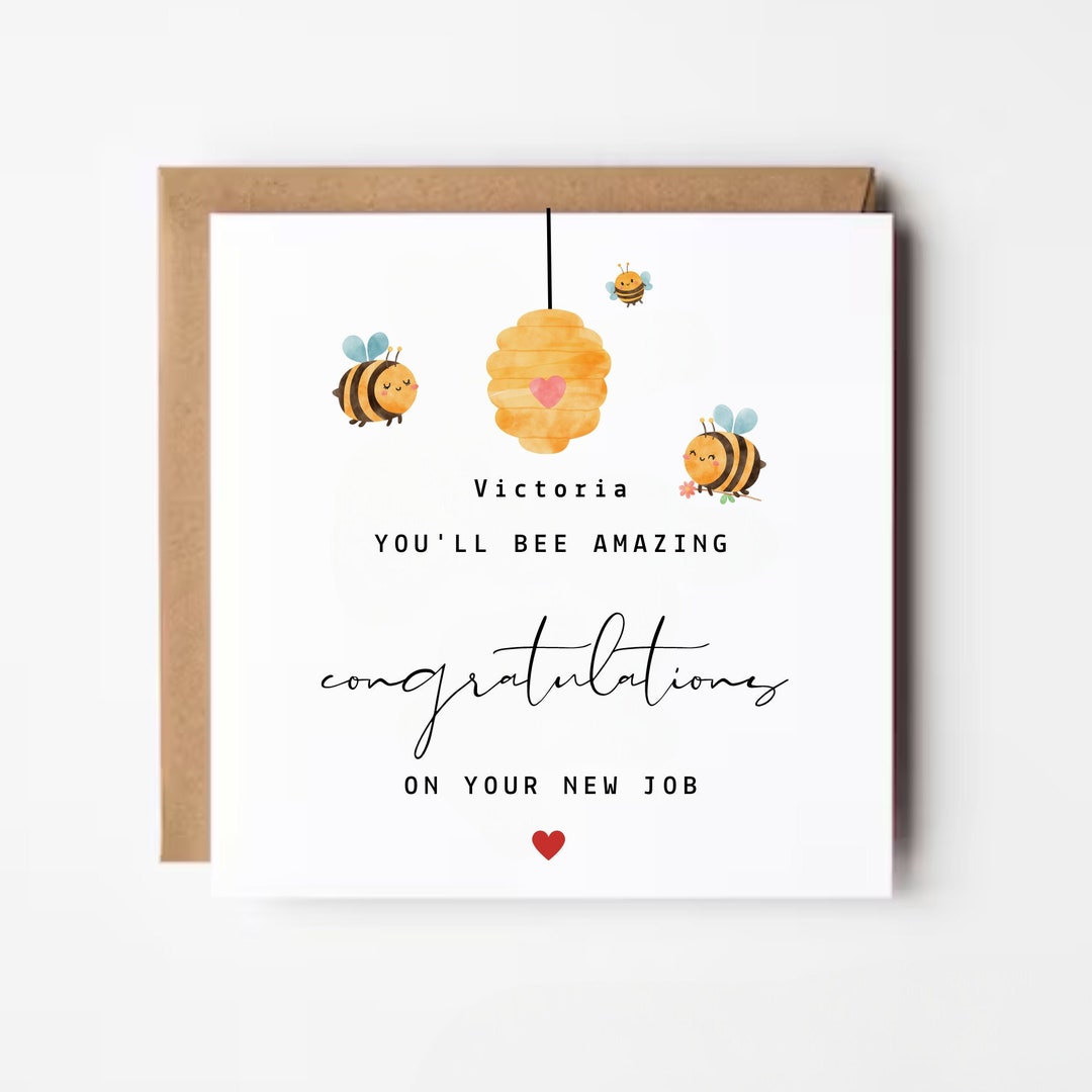 You'll Bee Amazing, Congratulations on Your New Job, Punny New Job Card ...