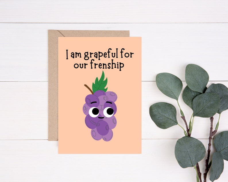 Food Pun Cards, Pack of 8 Funny Fruit and Vegetable Cards, Vegetable ...