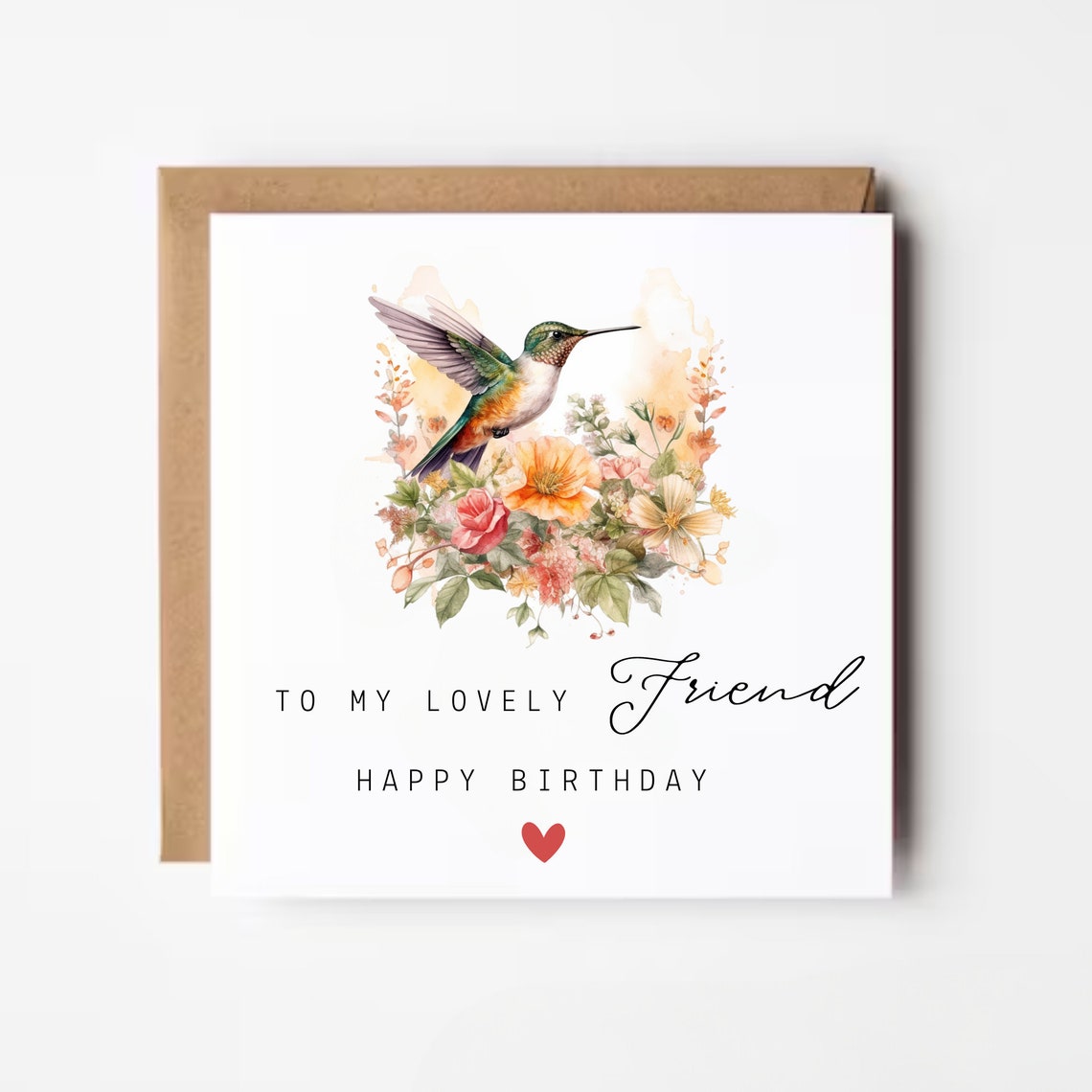 Friend Birthday Card, Hummingbird Birthday Card for Friend, Bird ...