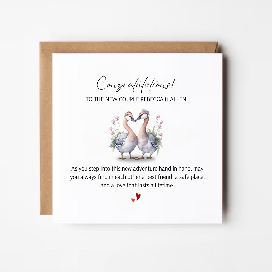 Personalized Wedding Card: Goose Design, Congratulations Card - Etsy