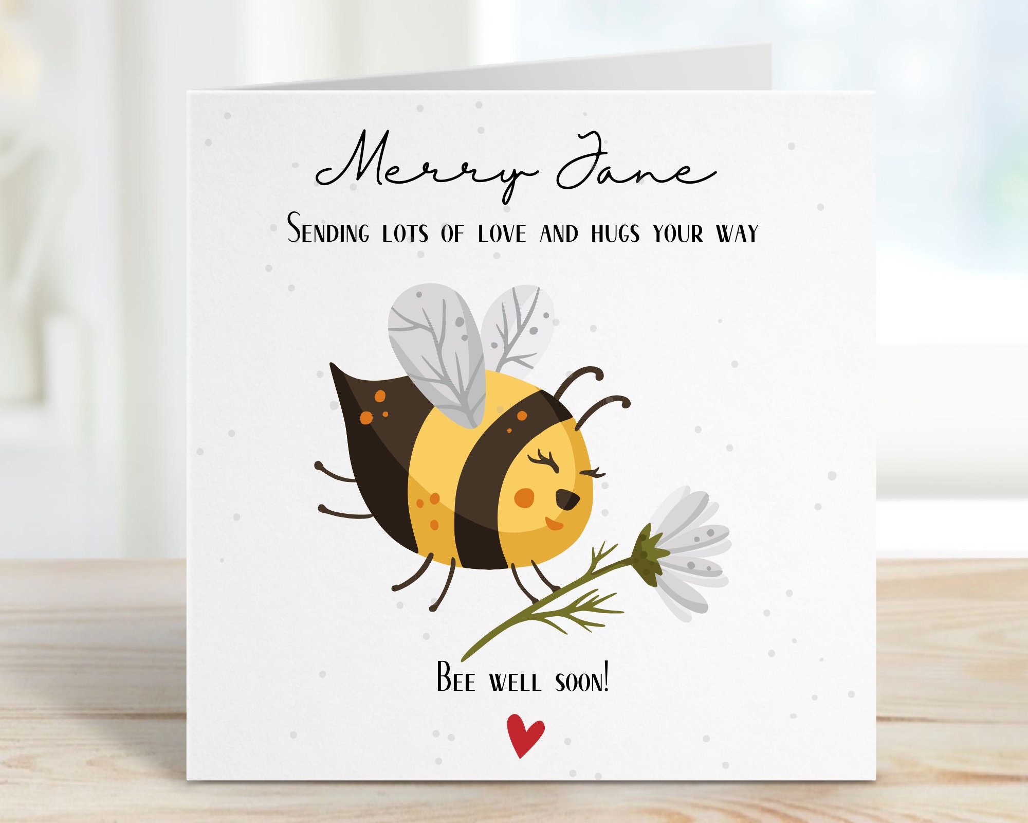 Personalised Bee Well Soon Card, Get Well Soon Card, Speedy Recovery ...