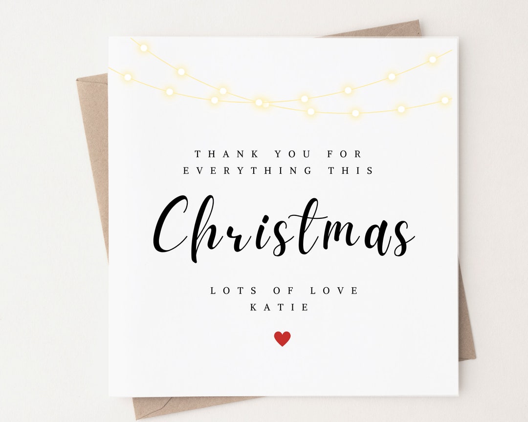 Carte de remerciement personnalisée pour Noël : remerciements pour les ...