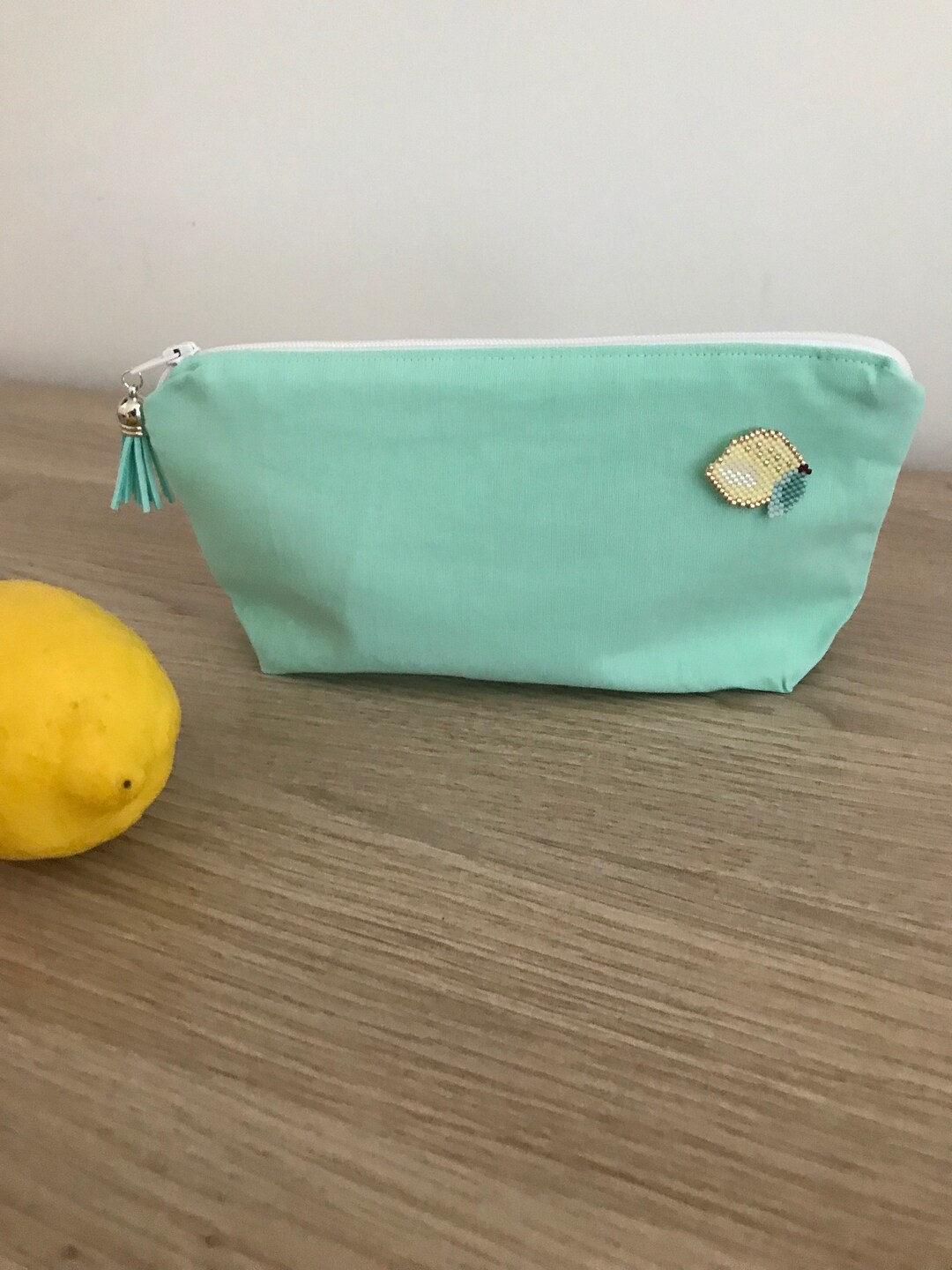 Triangle Case and Its Lemon Pin, Triangular Zipped Pocket - Etsy