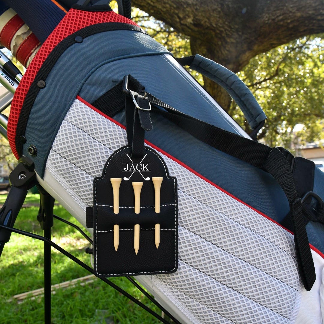 Custom Leather Golf Tee Holder – Engraved Golf Accessory | Golf Bag ...