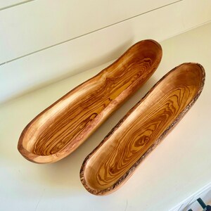Large Olive Wood Bread Bowl | Handcrafted Rustic Wooden Dough Bowl ...