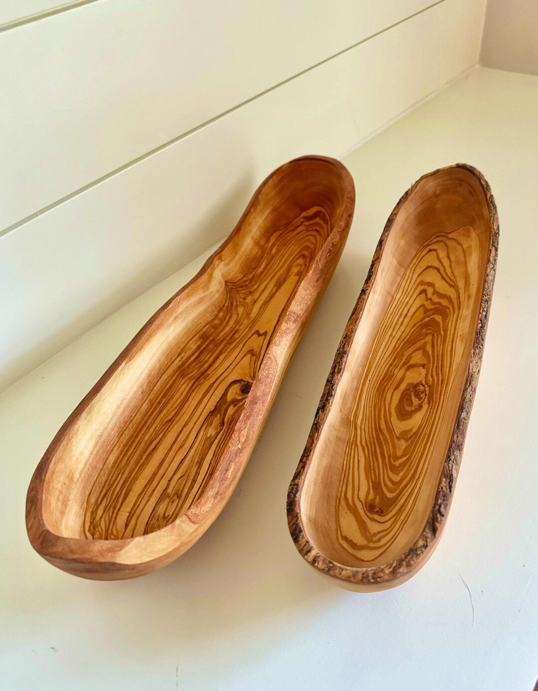 Large Olive Wood Bread Bowl | Handcrafted Rustic Wooden Dough Bowl ...