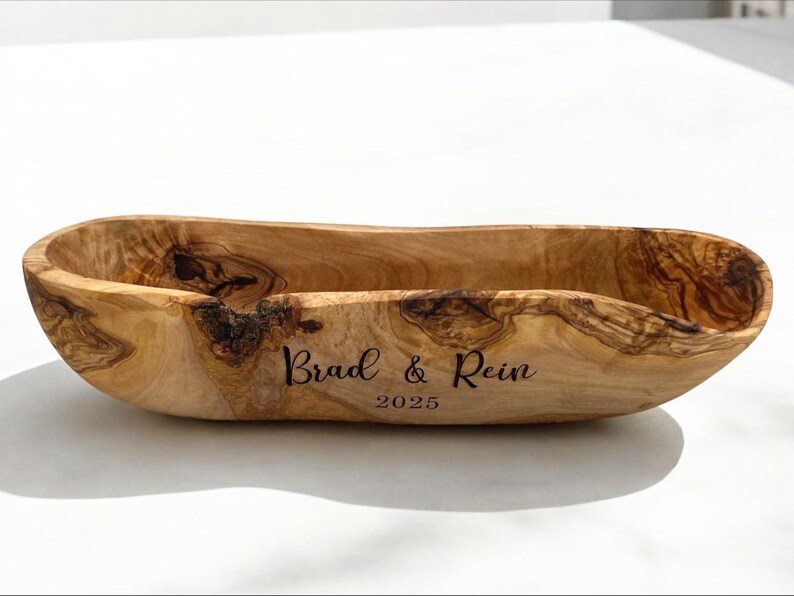Large Olive Wood Bread Bowl | Handcrafted Rustic Wooden Dough Bowl ...