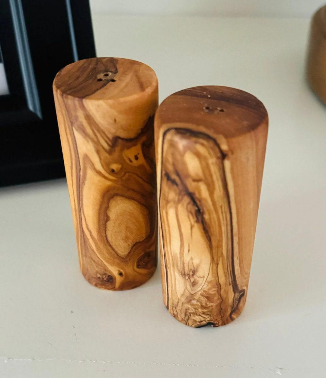 Olive Wood Salt & Pepper Shakers| Set of 2| Made From Olive Wood ...