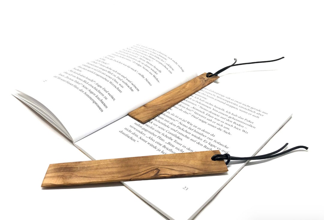 Olive Wood Bookmark Set of 5 Blank or Engraved Perfect Gift for Readers ...