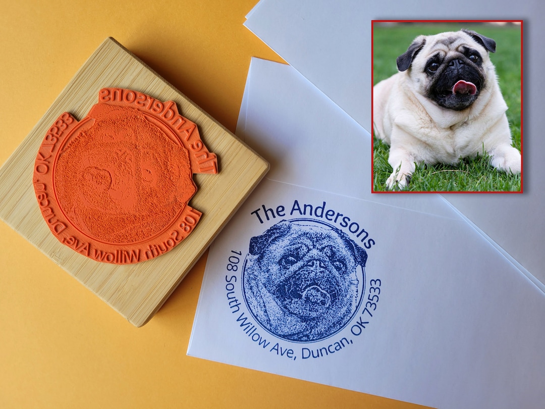 Custom Dog Return Address Stamp Personalized Pet Save the Date Rubber ...